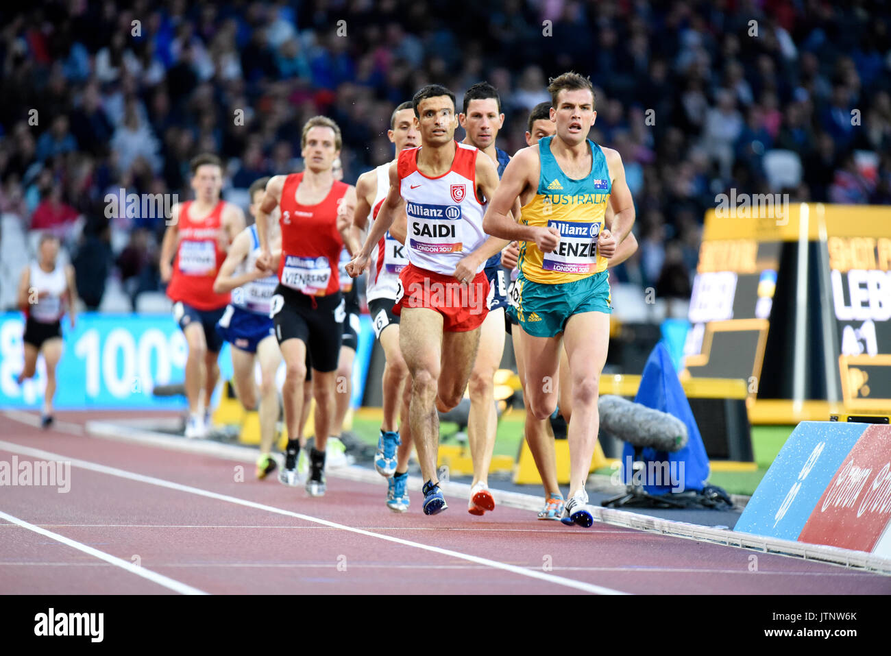 Deon Kenzie competing in the T38 1500m in the World Para Athletics ...