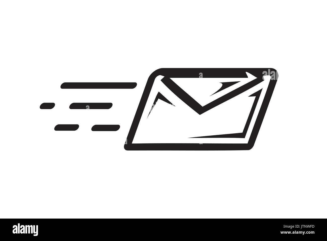 email envelope with motion lines, sending an email, icon design Stock ...