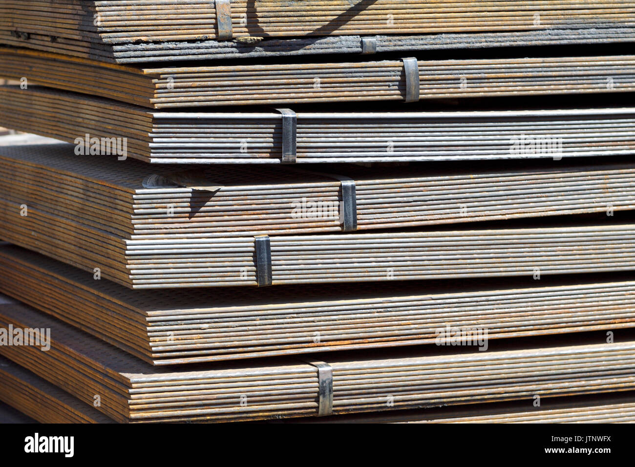 Sheet metal is in bundles in the warehouse, Russia Stock Photo - Alamy