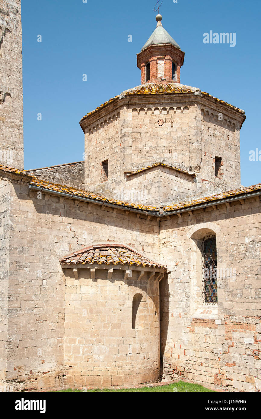 Romanesque Basilica di Sant Agata in Asciano, Tuscany, Italy. 30 July ...