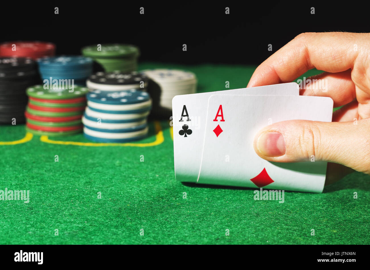 Two aces on chips hi-res stock photography and images - Alamy