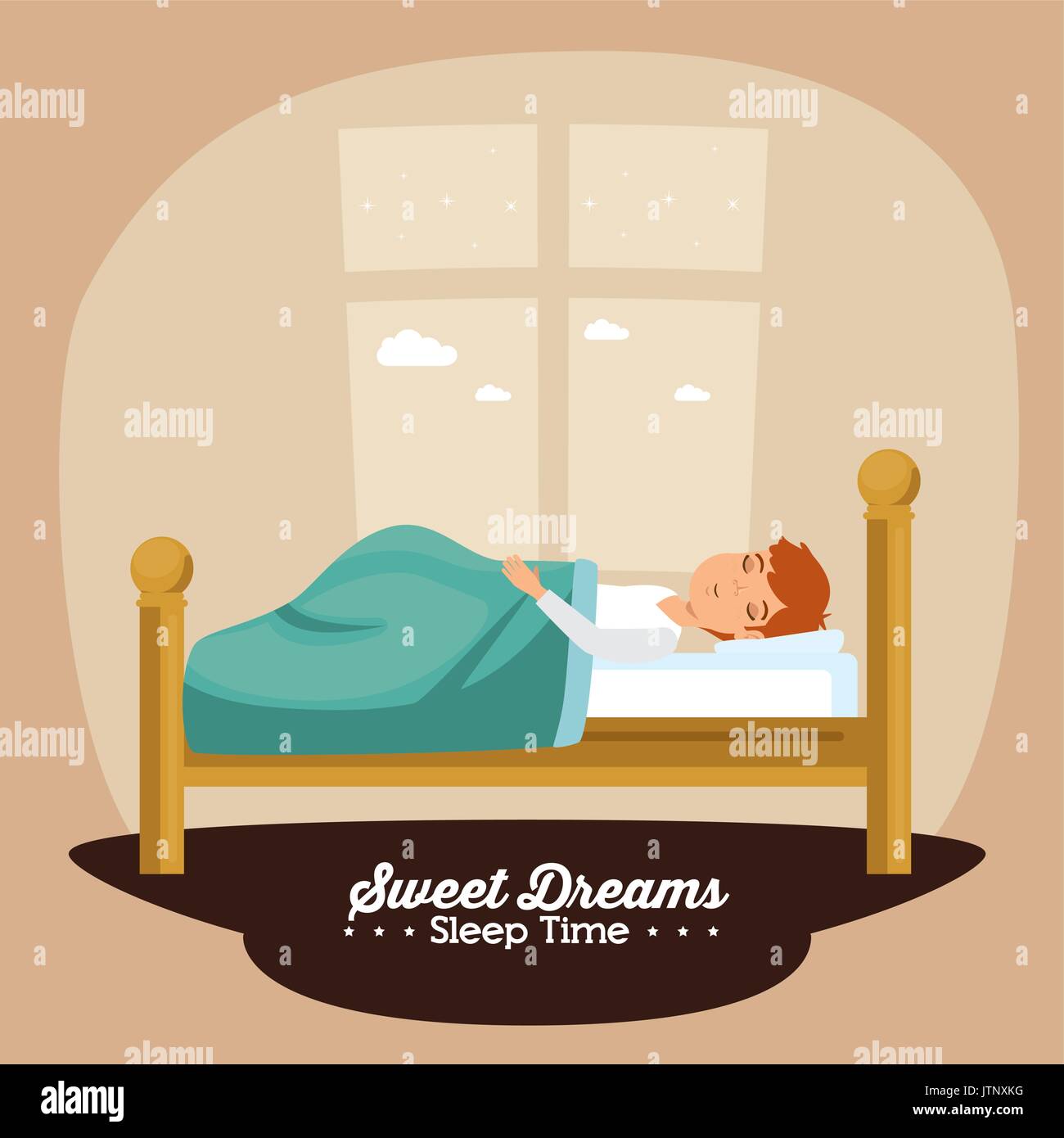 sweet dreams sleeping time concept vector illustration graphic design ...