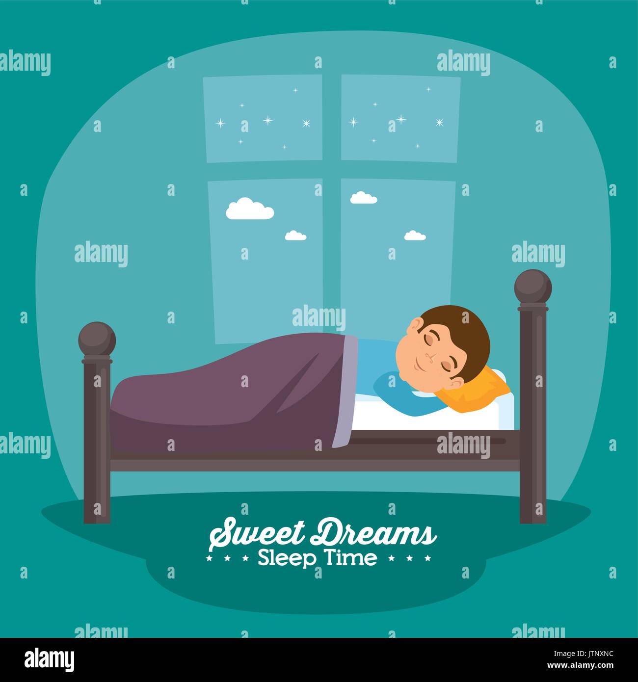 sweet dreams sleeping time concept vector illustration graphic design ...