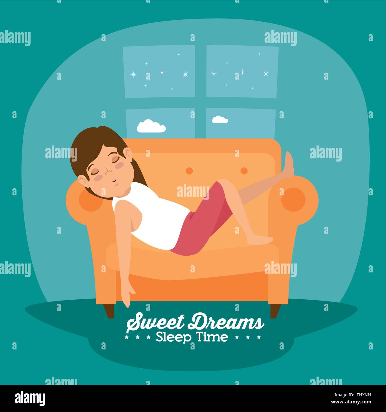 sweet dreams sleeping time concept vector illustration graphic design ...