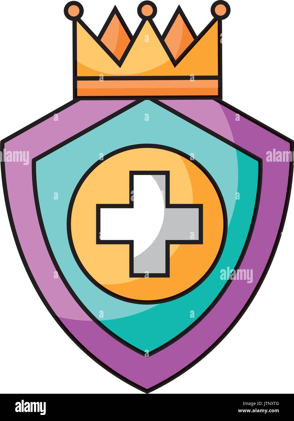 shield guard with crown and cross Stock Vector Image & Art - Alamy