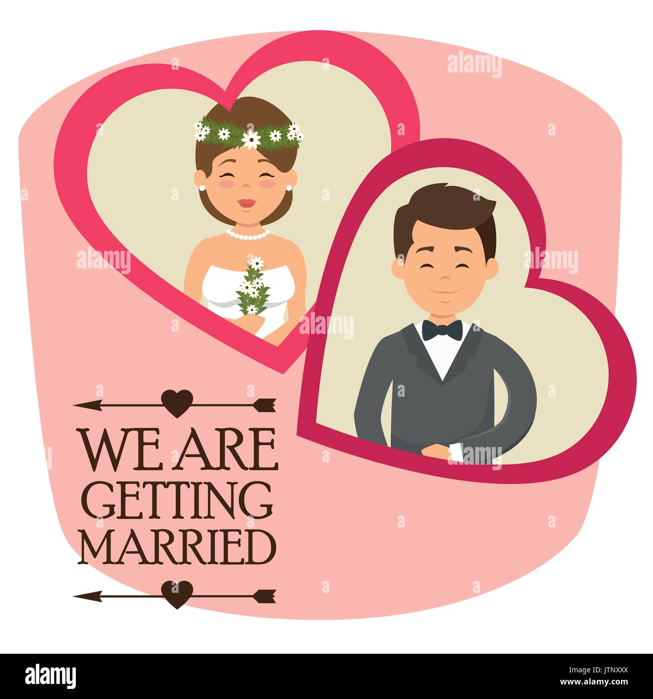 we are getting married card vector illustration graphic design Stock ...