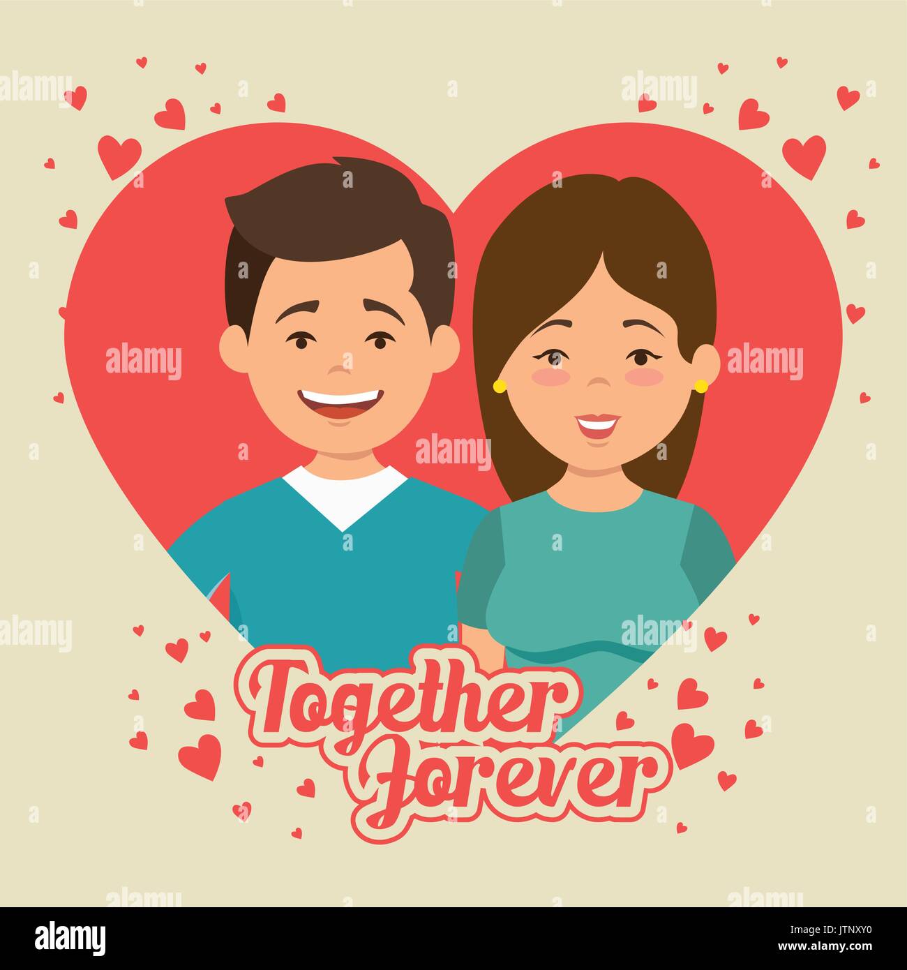 couple in love together forever vector illustration graphic design ...
