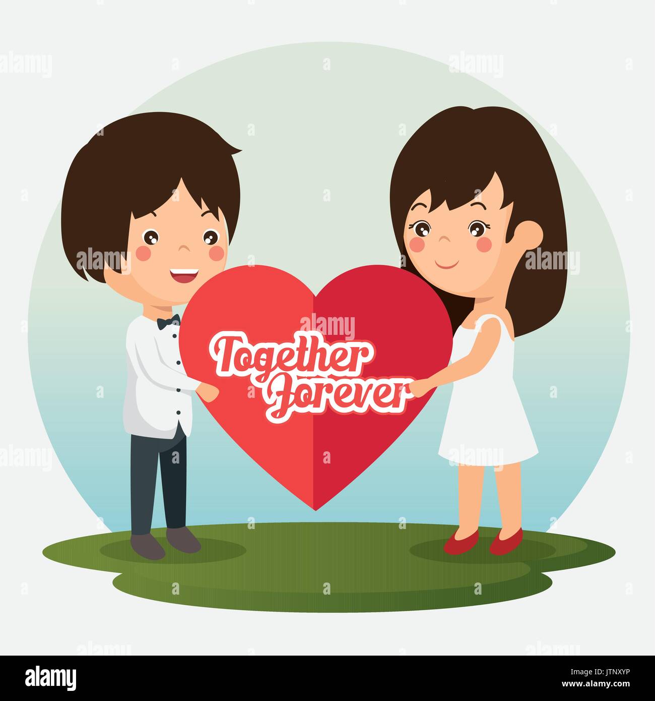 couple in love together forever vector illustration graphic design ...