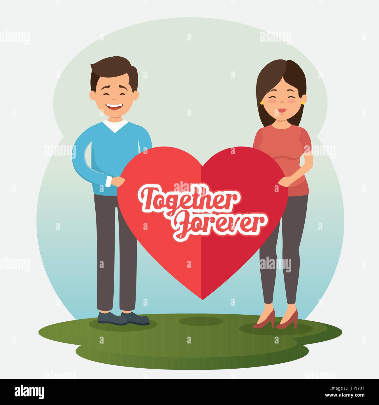 couple in love together forever vector illustration graphic design ...
