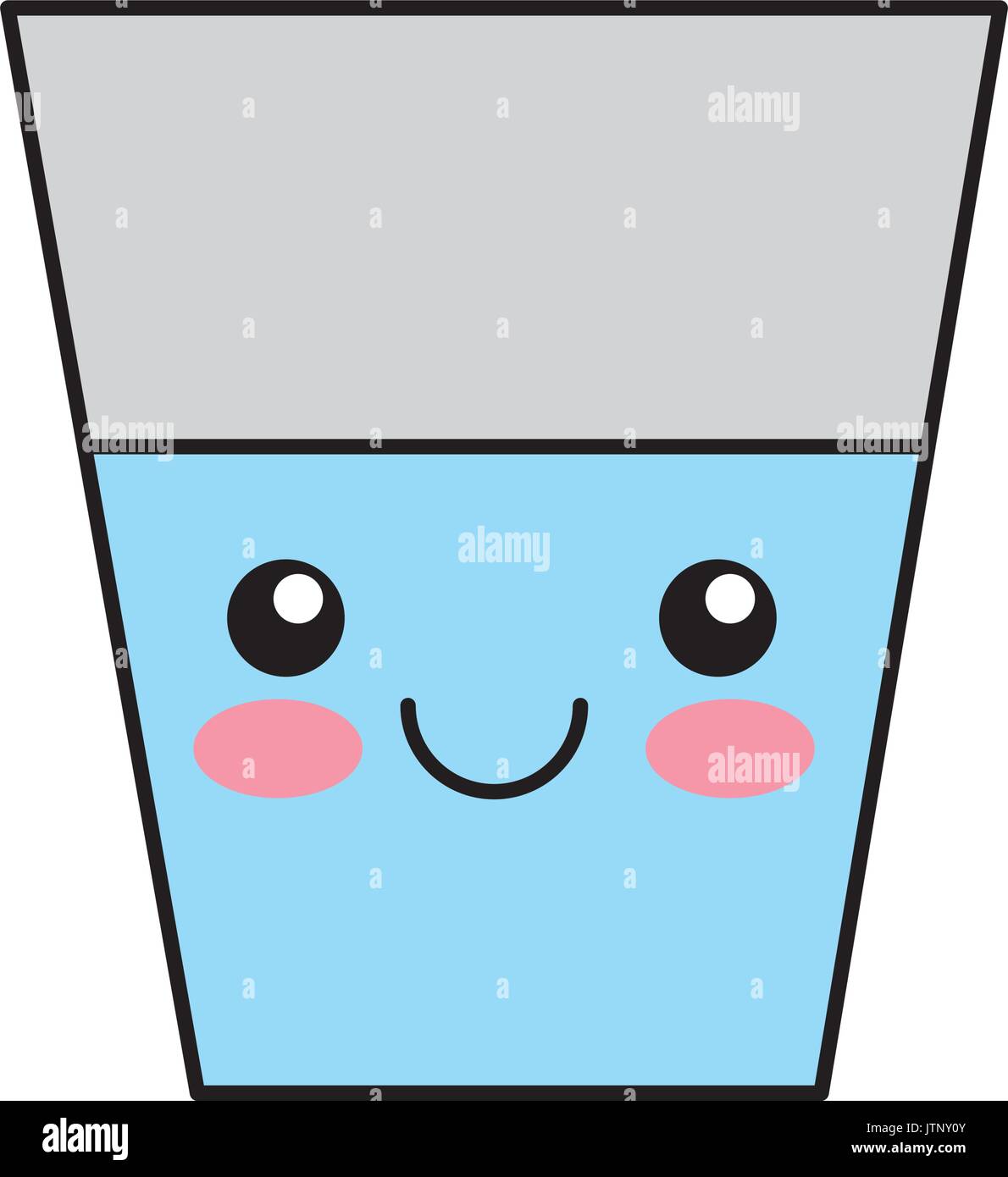water glass kawaii character Stock Vector Image & Art - Alamy