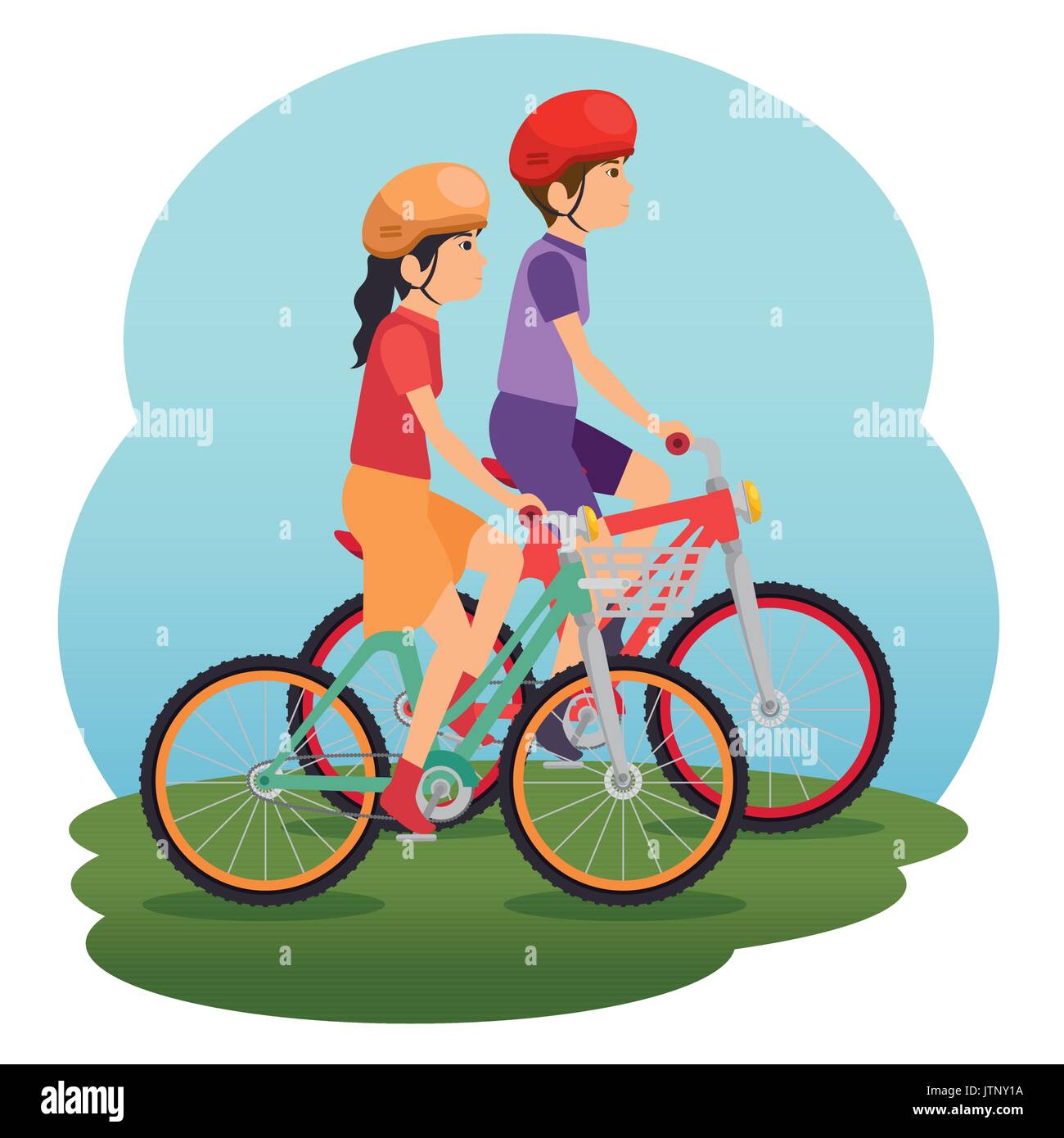 people riding bycicle vector illustration graphic design Stock Vector ...