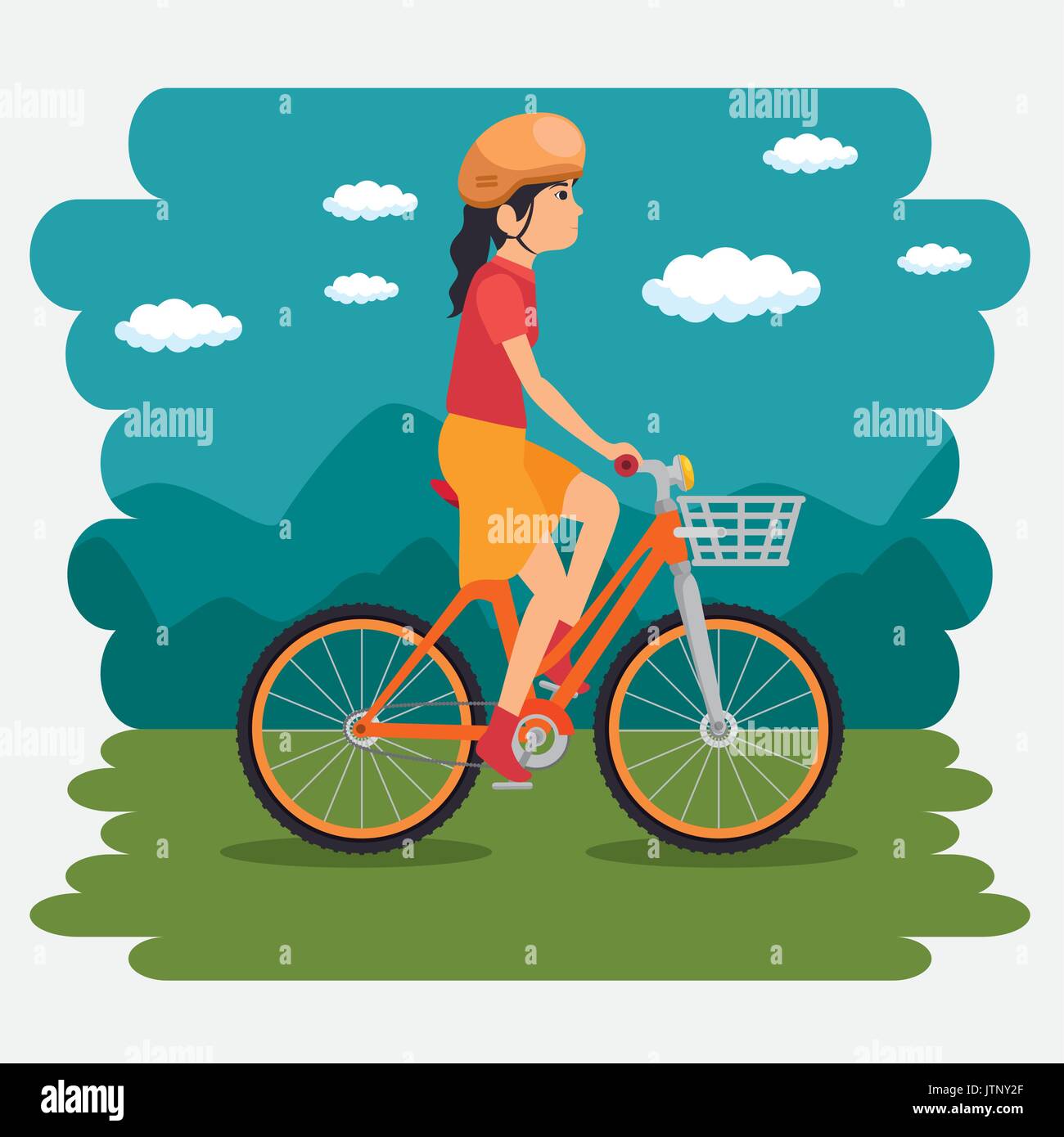 people riding bycicle vector illustration graphic design Stock Vector ...