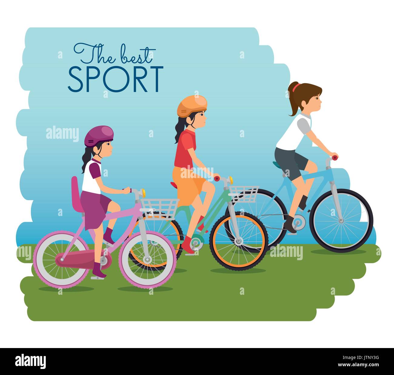 people riding bycicle vector illustration graphic design Stock Vector ...