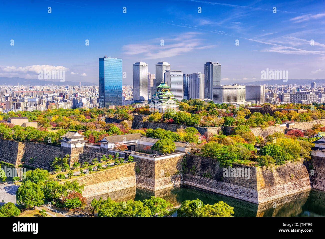 Osaka, Japan cityscape and castle Stock Photo - Alamy
