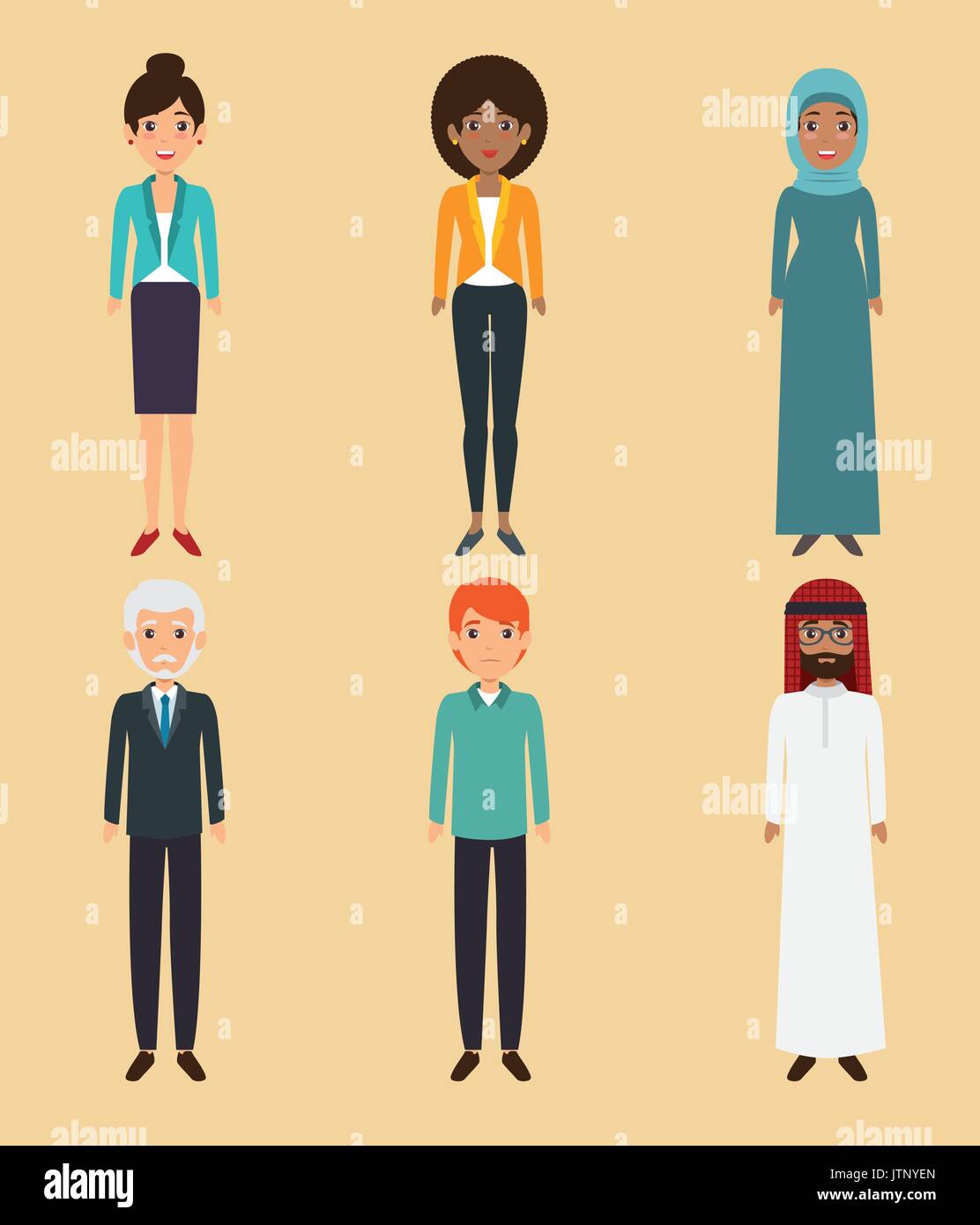 diversity people icon set vector illustration graphic design Stock ...