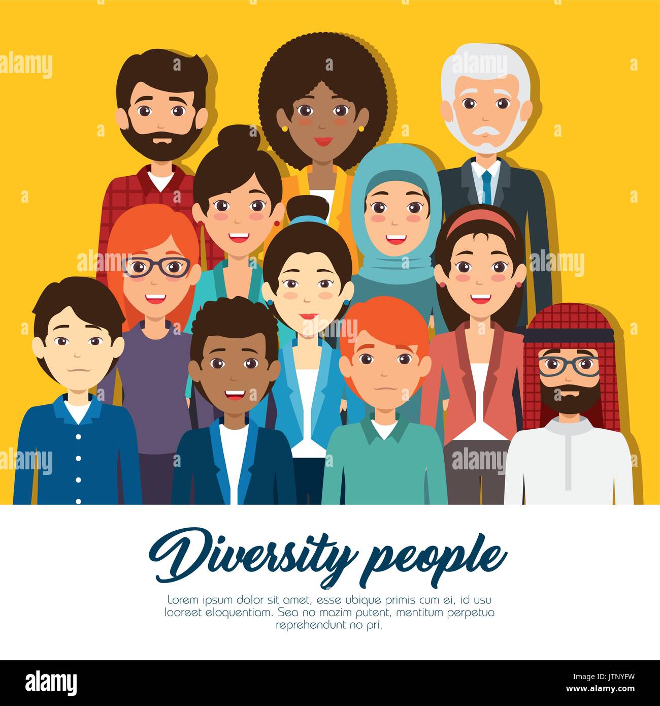 diversity people concept infographic vector illustration graphic design ...