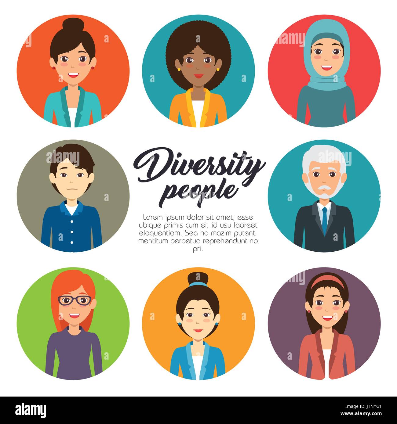 diversity people concept infographic vector illustration graphic design ...