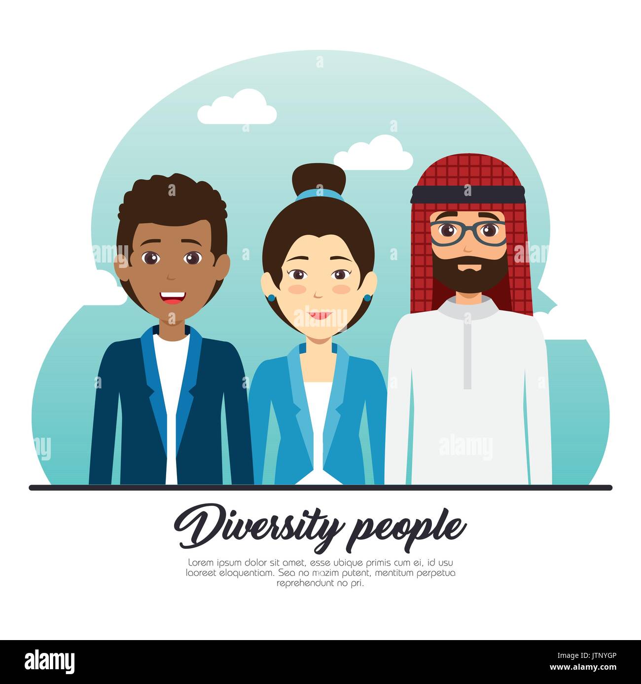 diversity people concept infographic vector illustration graphic design ...