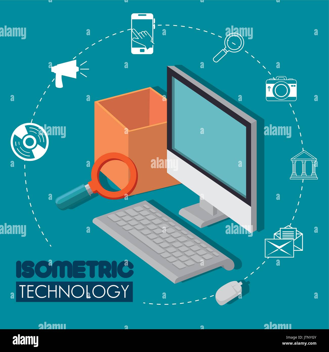 isometric technology 3D concept vector illustration graphic design ...