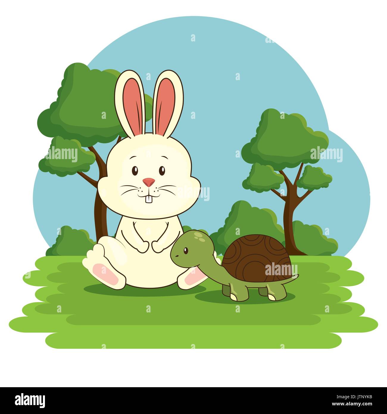 cute adorable bunny turtle animal cartoon vector illustration graphic ...