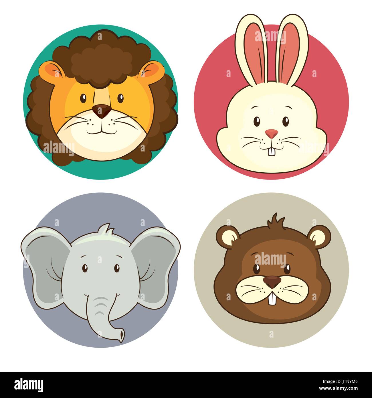 cute adorable animal icon set vector illustration graphic design Stock ...