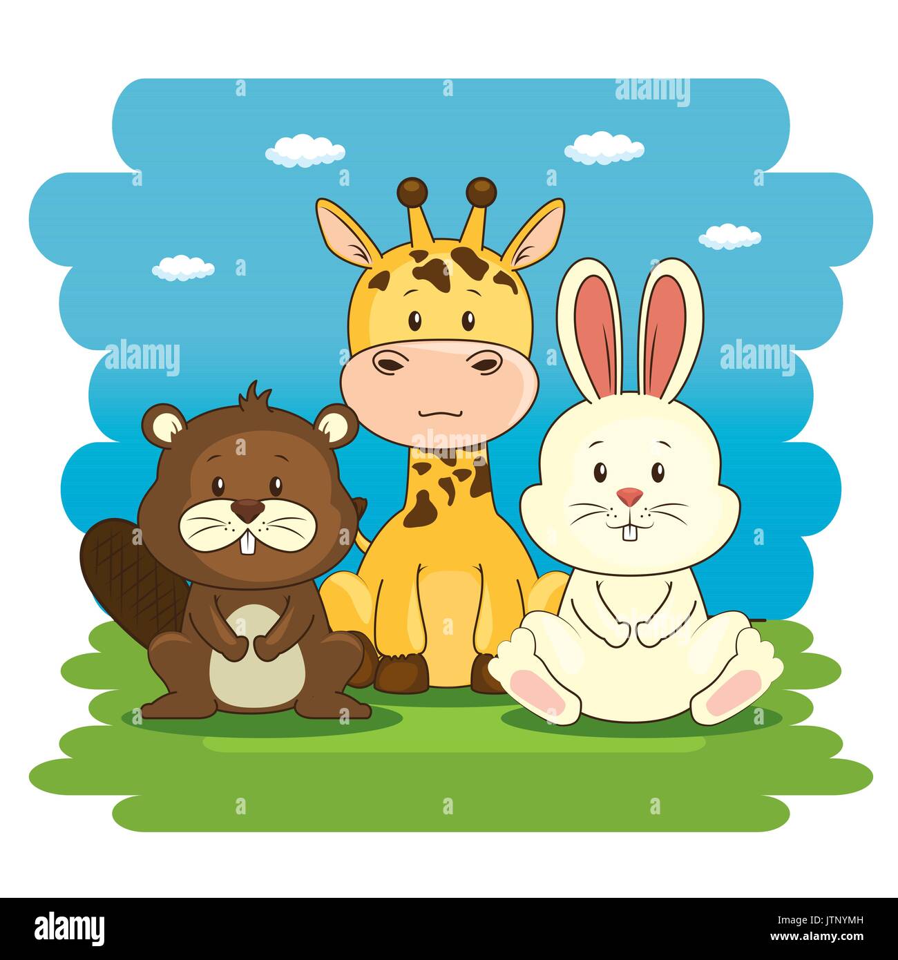 cute adorable animal cartoon vector illustration graphic design Stock ...