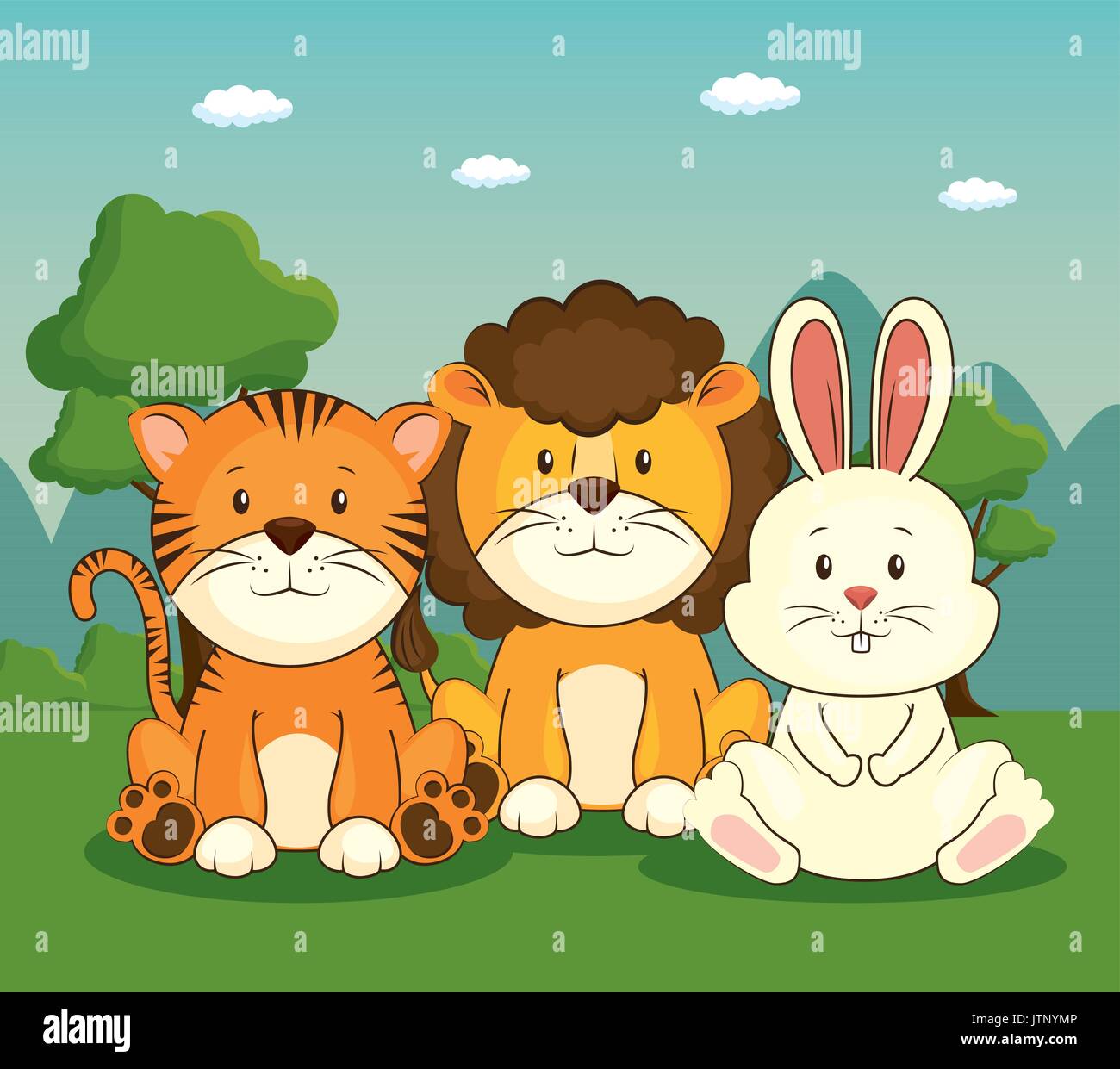 cute adorable animal cartoon vector illustration graphic design Stock ...