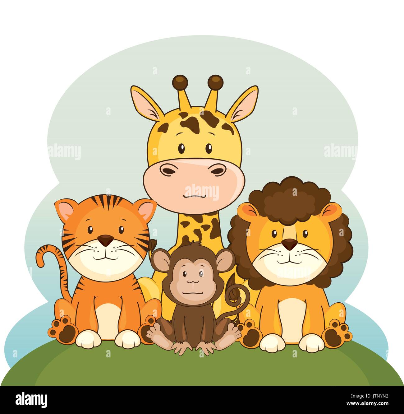 cute adorable animal cartoon vector illustration graphic design Stock ...