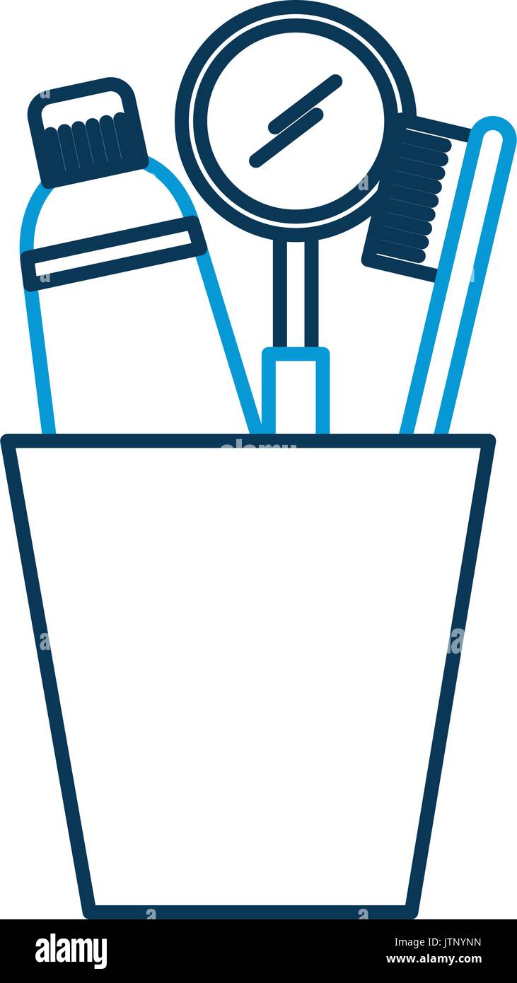 cup with toothbrush and toothpaste Stock Vector Image & Art - Alamy