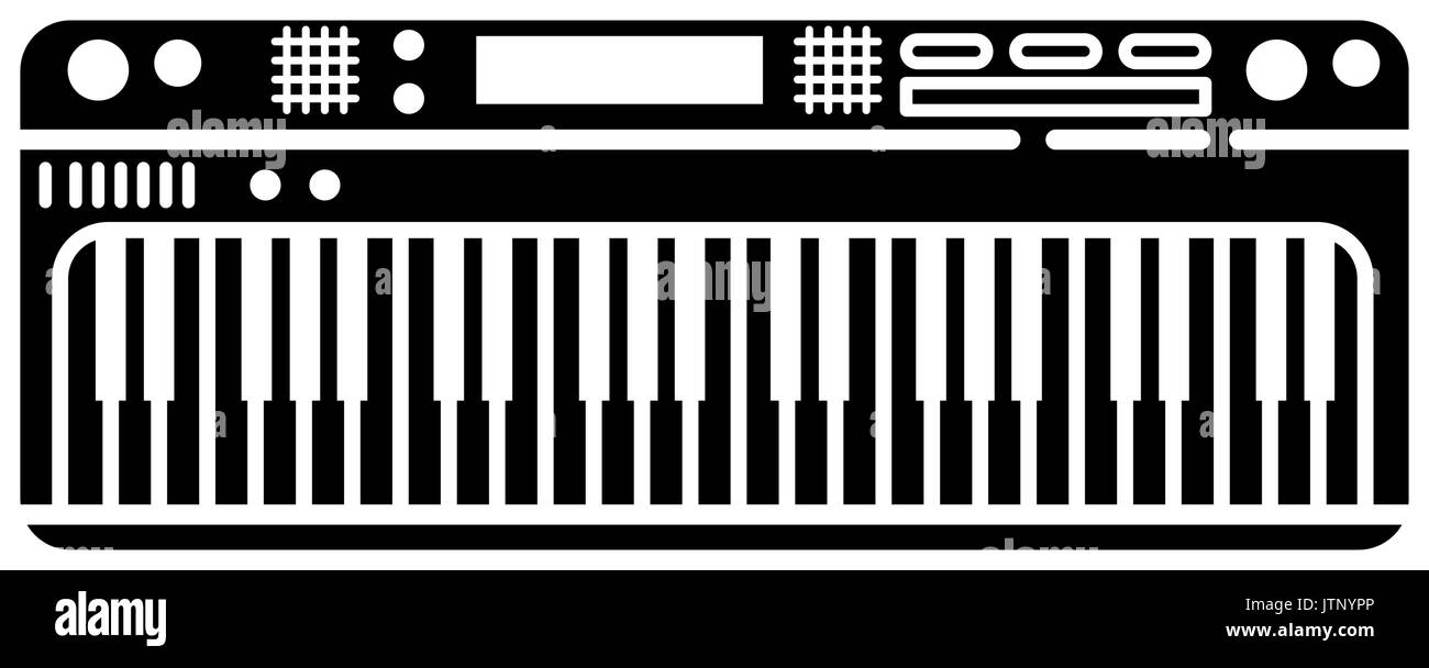 piano instrument icon over white background vector illustration Stock ...