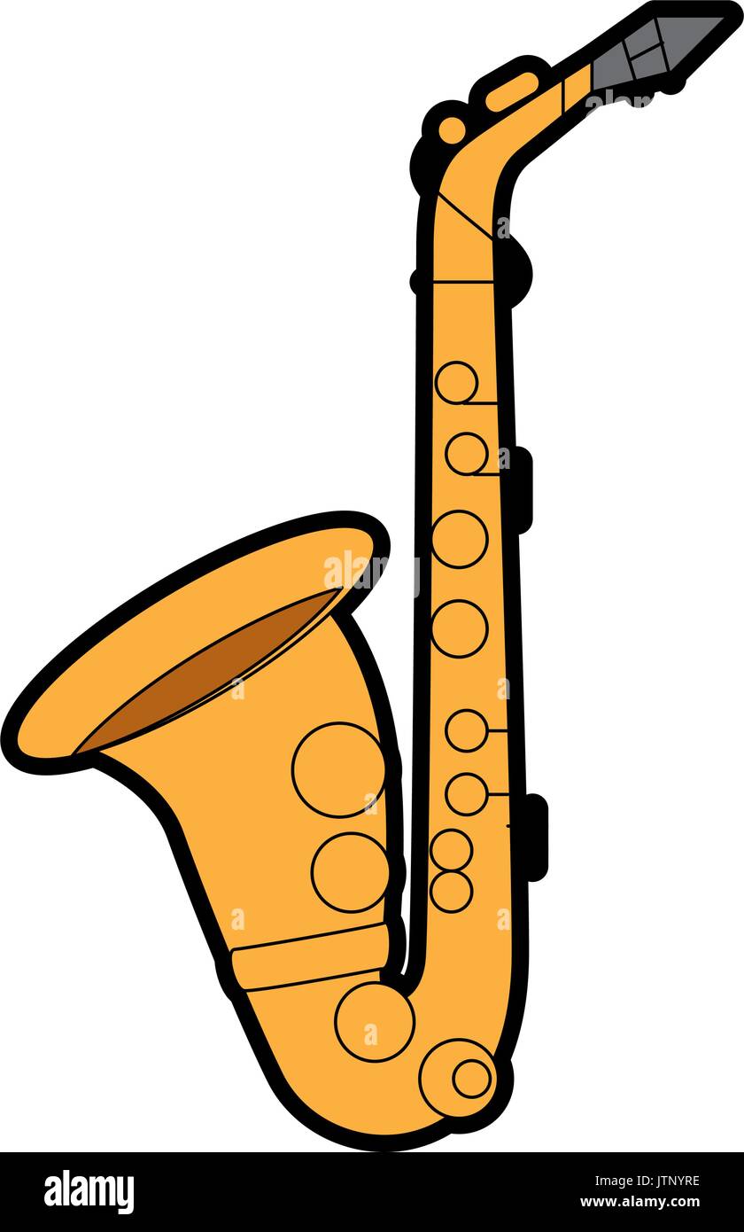 saxophone instrument icon over white background vector illustration ...