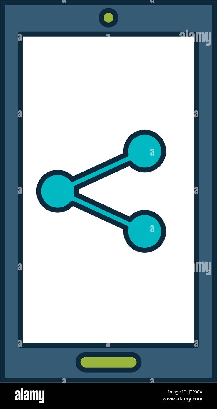 smartphone device with share symbol Stock Vector Image & Art - Alamy