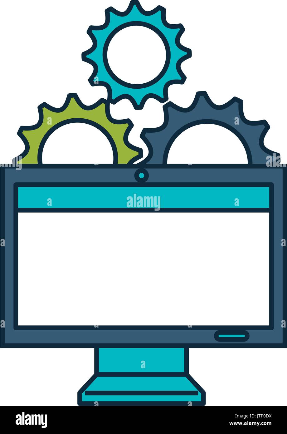 monitor computer with gears Stock Vector Image & Art - Alamy