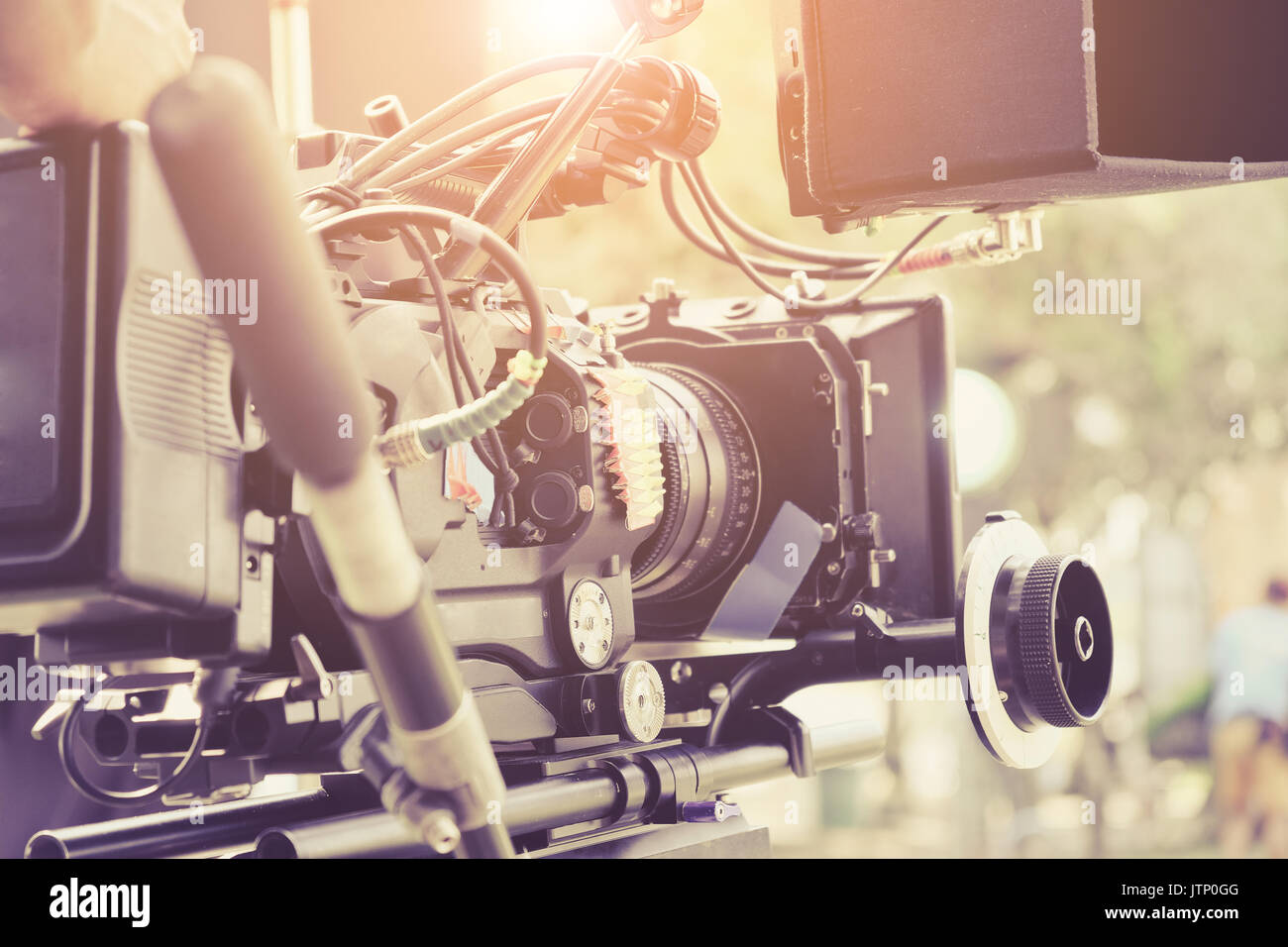 Cameraman with his video camera shooting, Hands Adjusting Camera,film ...