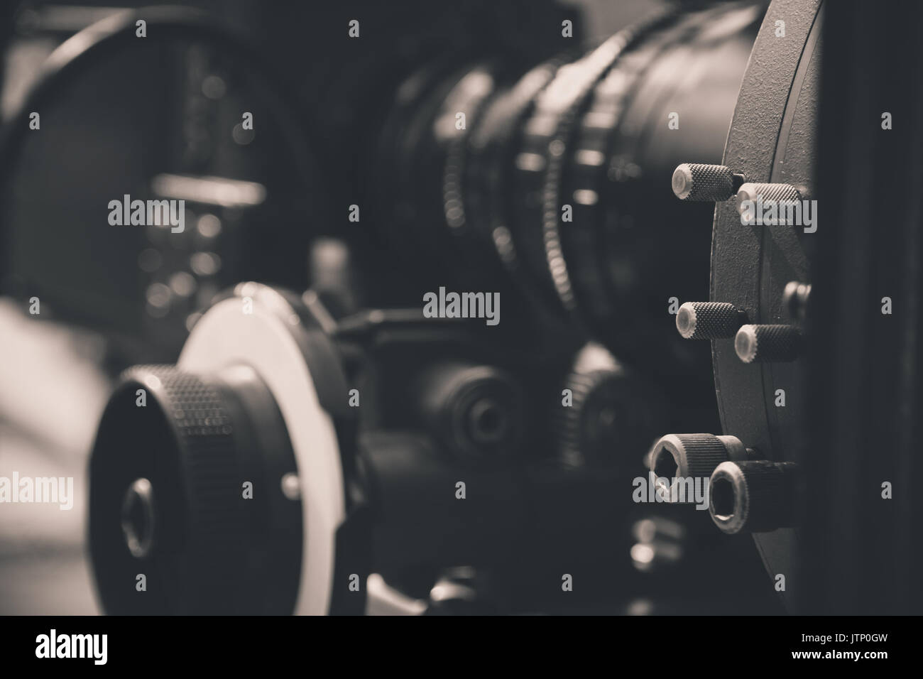 detail of Video camera viewfinder, film crew production, behind the ...