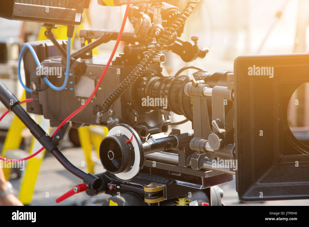 detail of Video camera viewfinder, film crew production, behind the ...