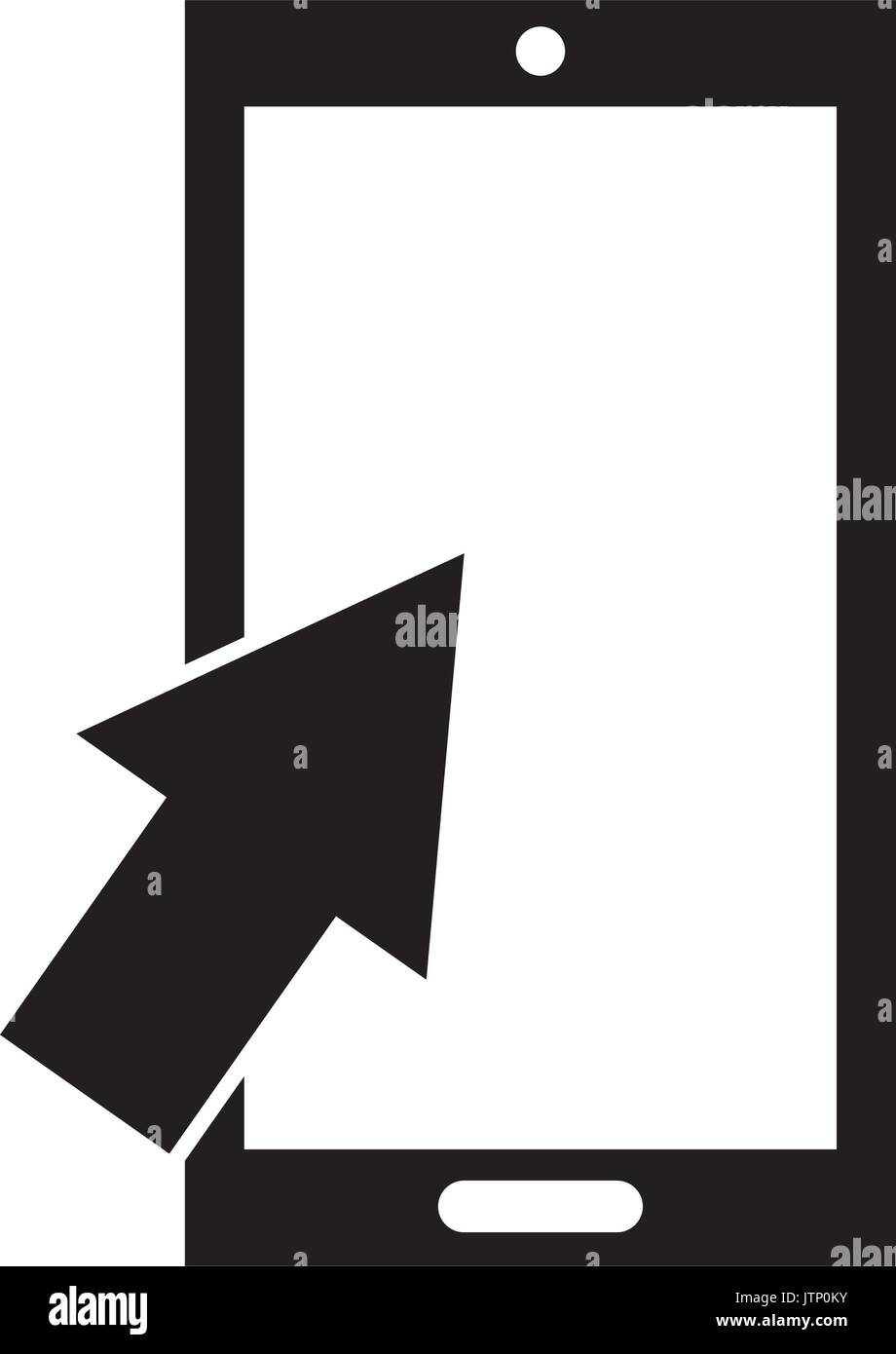 smartphone device with arrow pointer Stock Vector Image & Art - Alamy