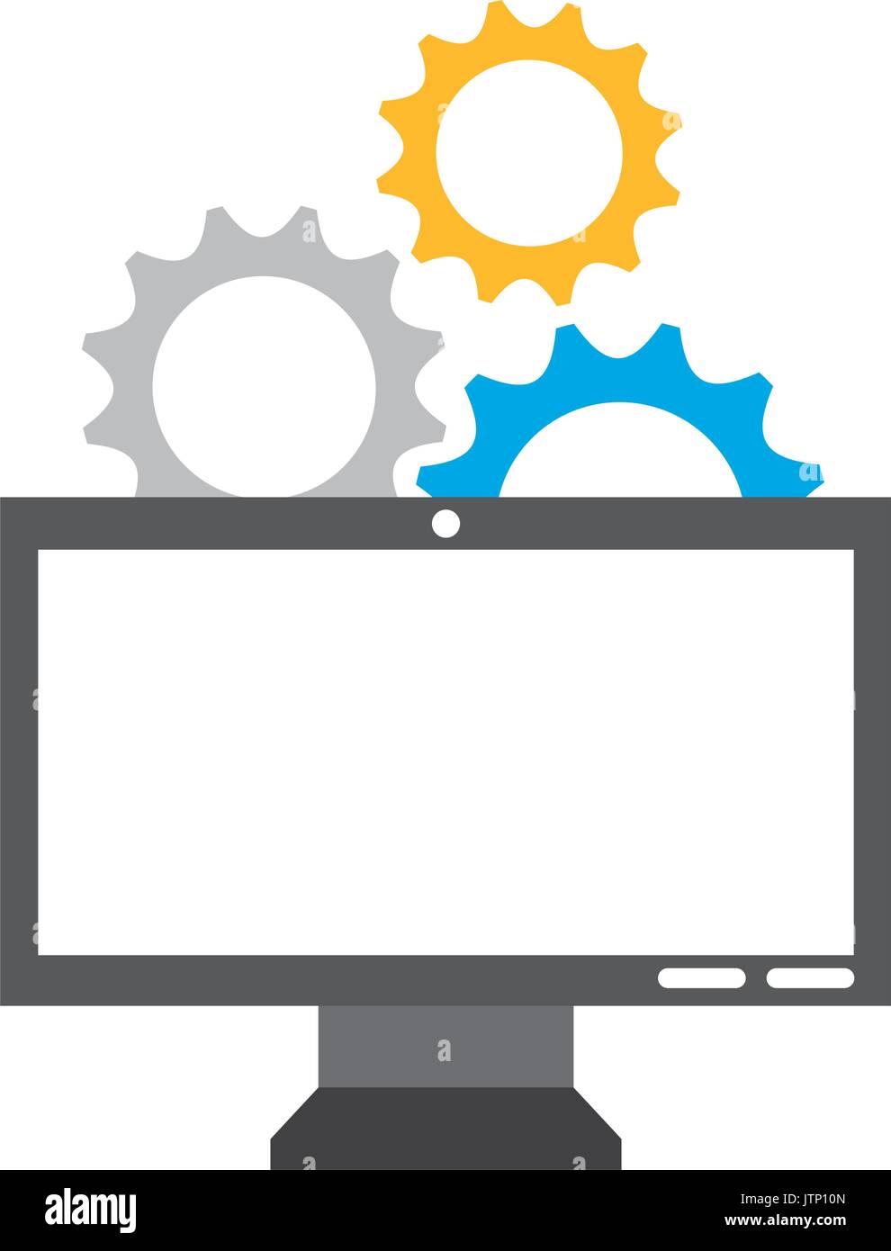 monitor computer with gears Stock Vector Image & Art - Alamy