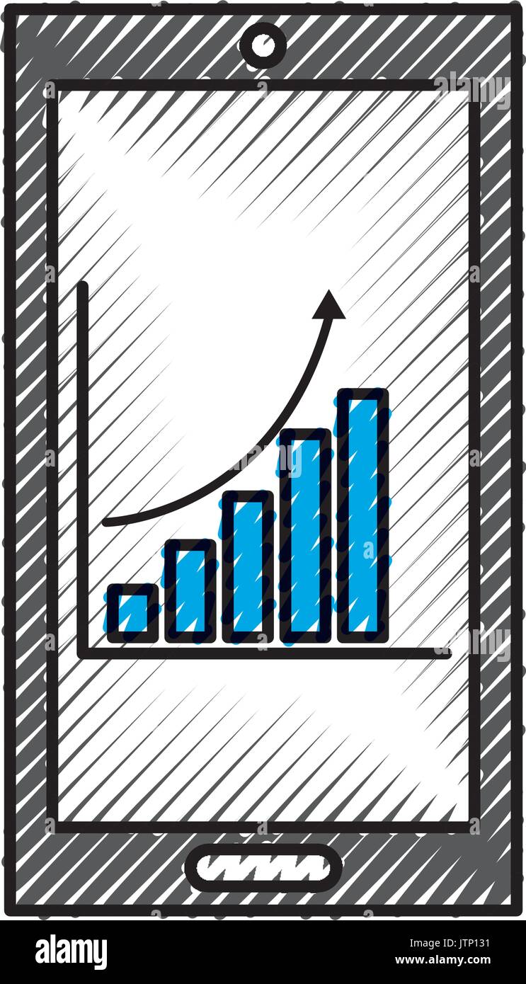 smartphone with statistics graphic Stock Vector Image & Art - Alamy