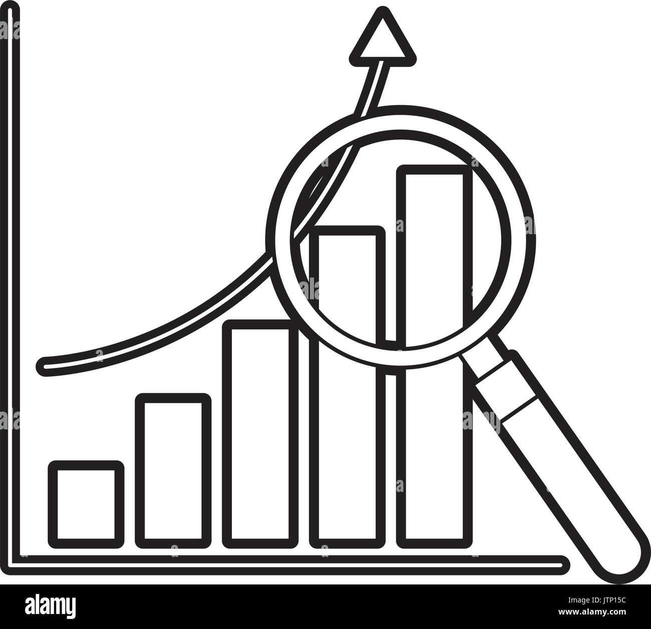 statistics graphic with magnifying glass Stock Vector Image & Art - Alamy