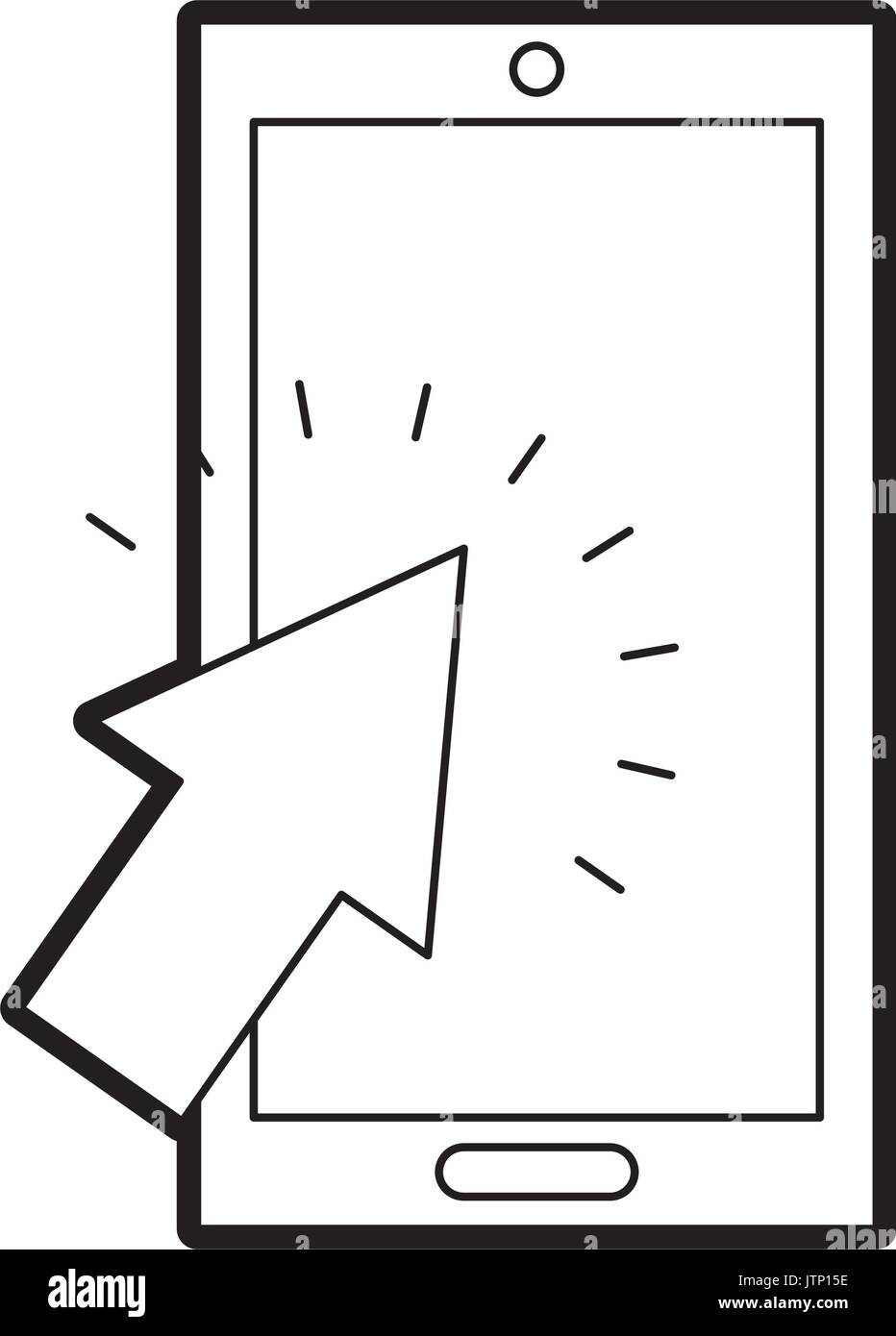 smartphone device with arrow pointer Stock Vector Image & Art - Alamy