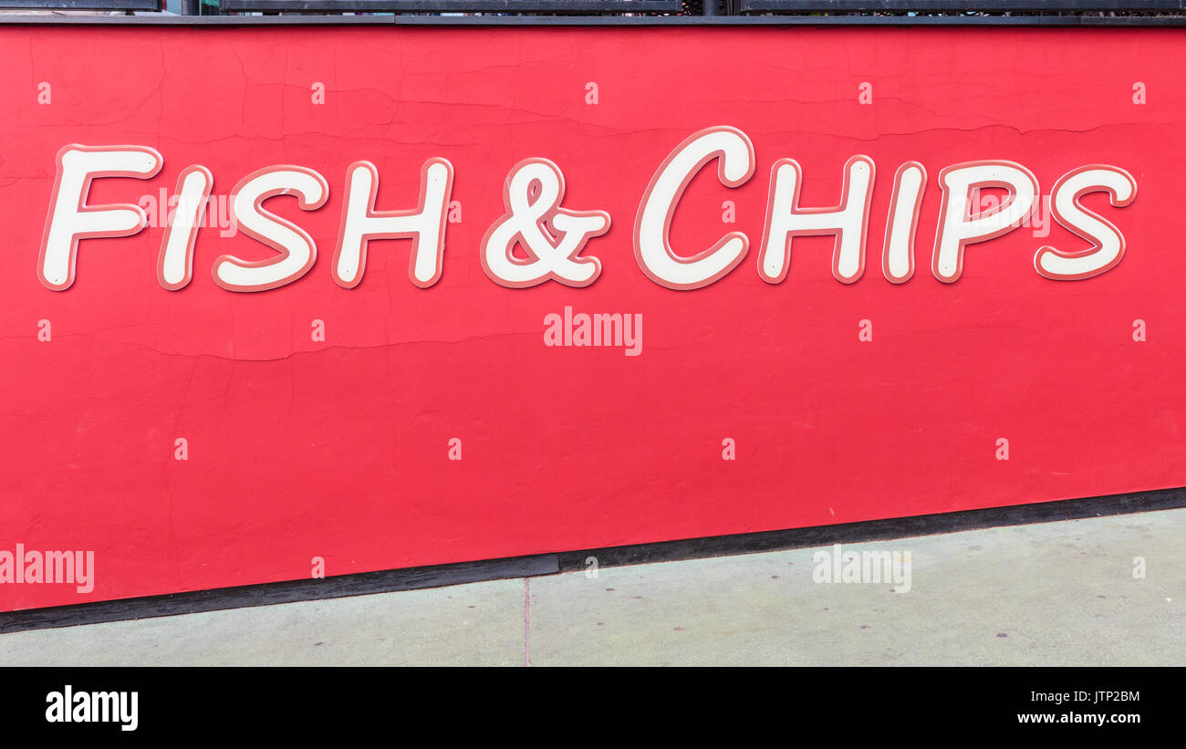 Fish n chips sign hi-res stock photography and images - Alamy