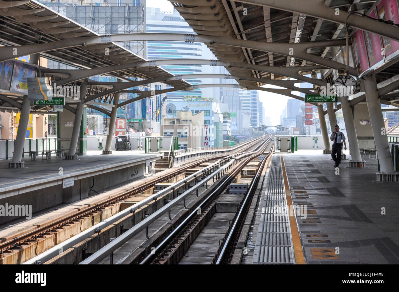 An elevated train station in Bangkok, Thailand Stock Photo - Alamy