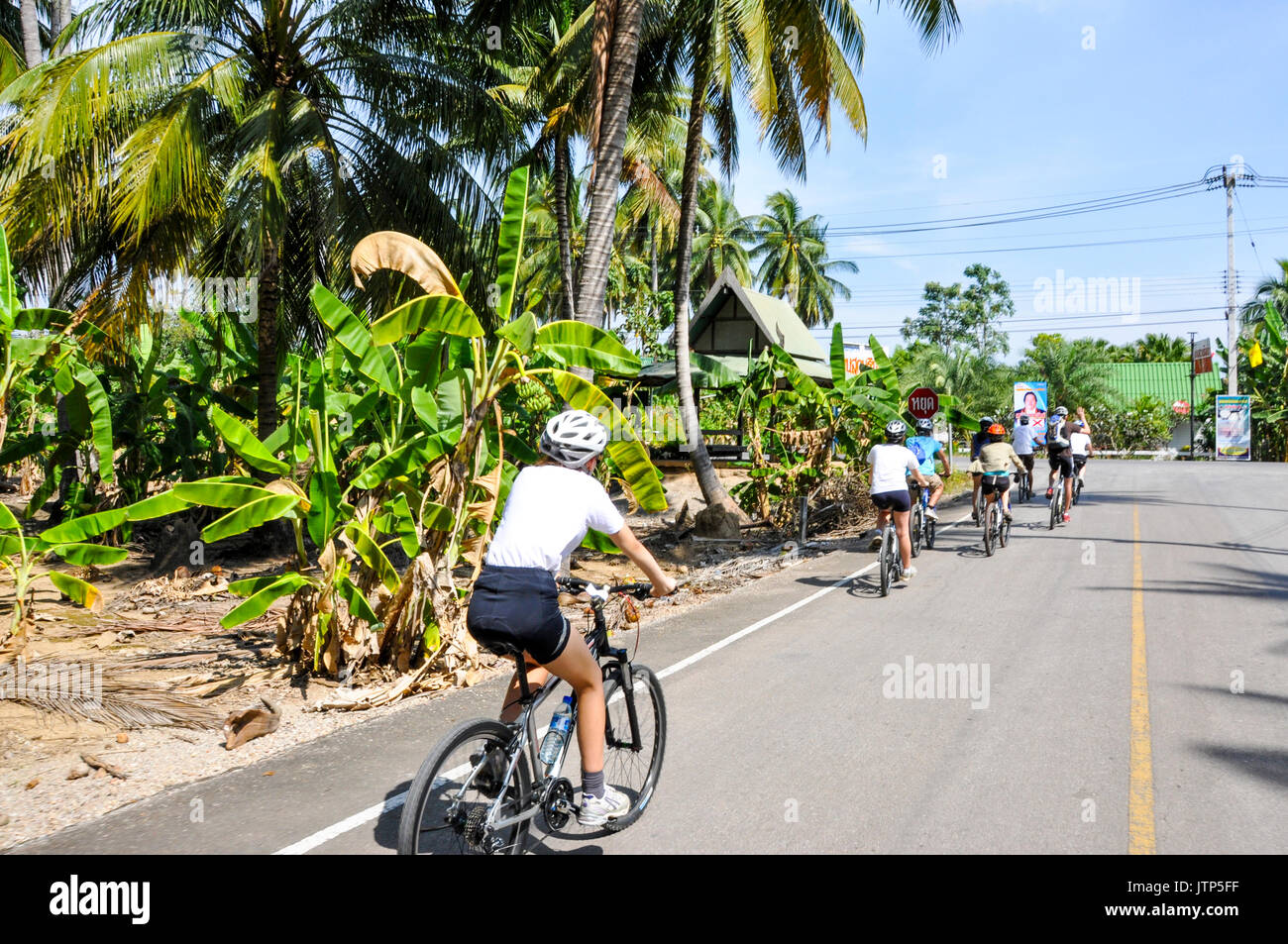 Group cycling asia tourists hi-res stock photography and images - Alamy