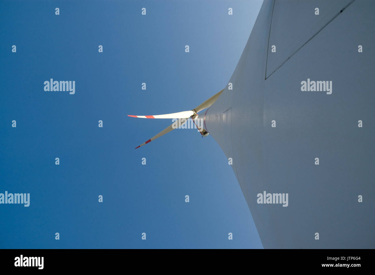 view to rotor blades of a wind turbine Stock Photo - Alamy