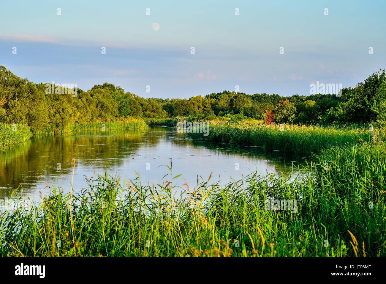 Photo with a river on a clear summer day, landscape Stock Photo - Alamy