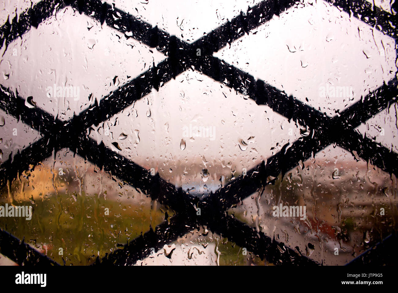 Rain. Window after the rain. Drops and glass Stock Photo - Alamy