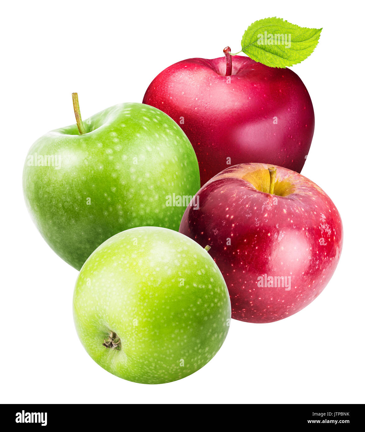 Set of apples isolated on white background with clipping path Stock ...