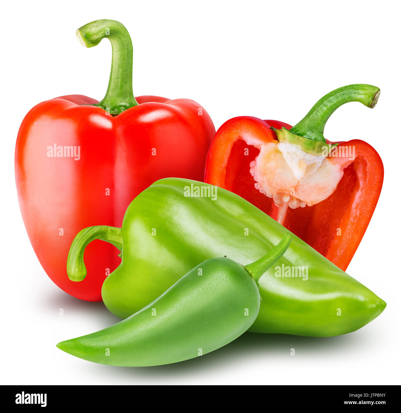 Set of fresh vegetables isolated on white background with clipping path ...