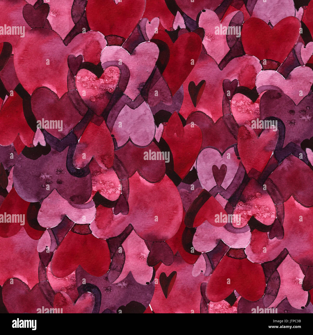 Watercolor heart pattern hi-res stock photography and images - Alamy
